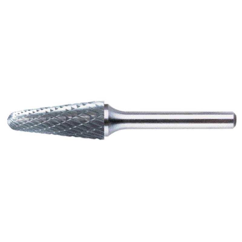 Conical rotary cutter with a rounded tip